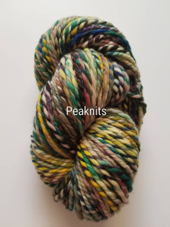 Handspun and Hand Dyed Bulky Wool Yarn Chameleon | Etsy