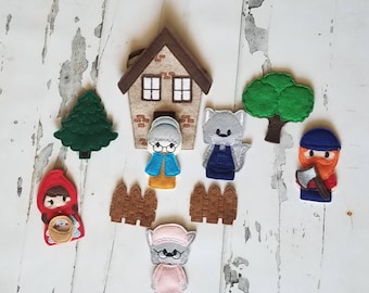 Little Red Riding Hood Finger Puppets - Etsy