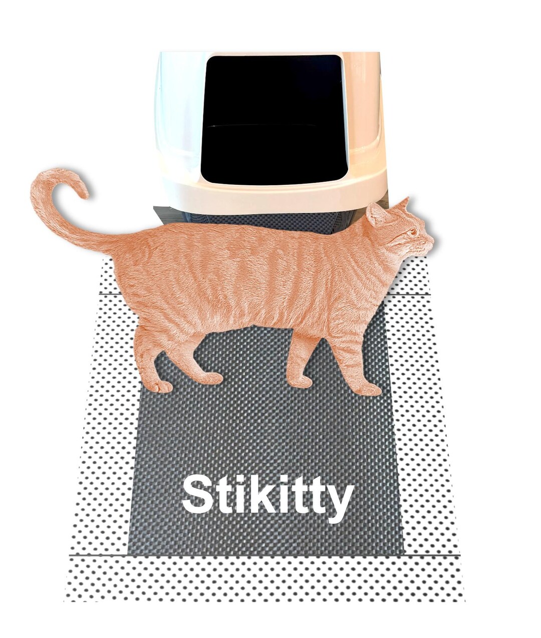 Stikitty Cat Litter Mat - Dot Dot Dash - Etsy