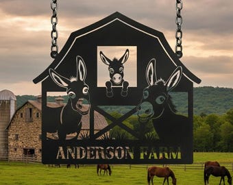 Custom Donkey Farm Metal Sign, Donkey Family Sign, Custom Donkey Farm ...