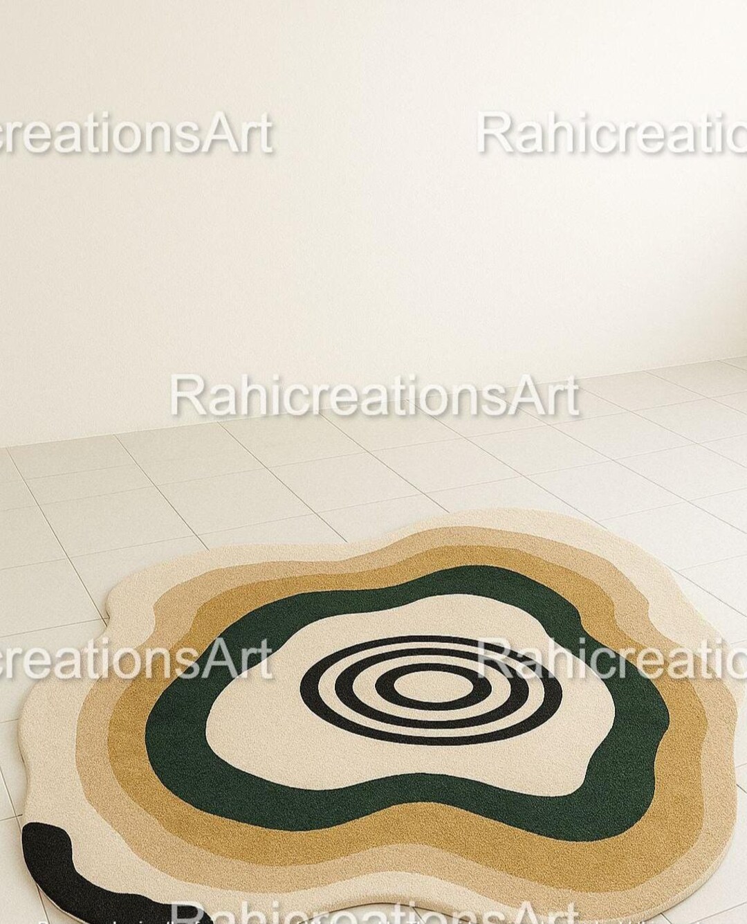 Irregular Shape Rug Hand Tufted Wool Area Modern Abstract Rugs for ...