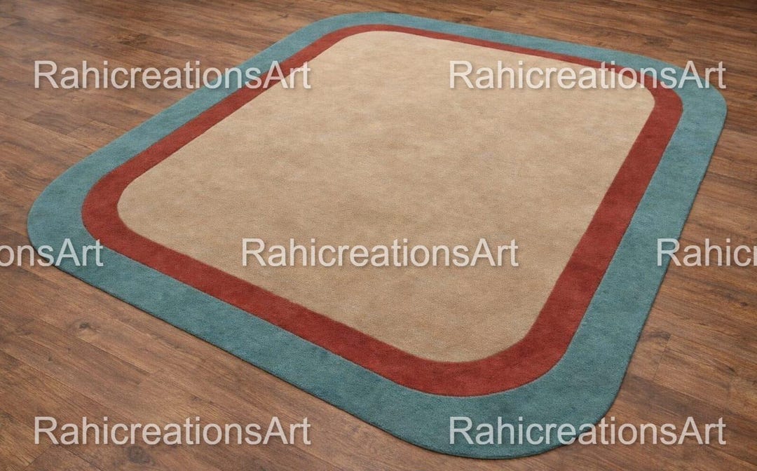 Hand-tufted Wool Area Rug, Scallop Rugs for Living Room, Bedroom, Decor ...