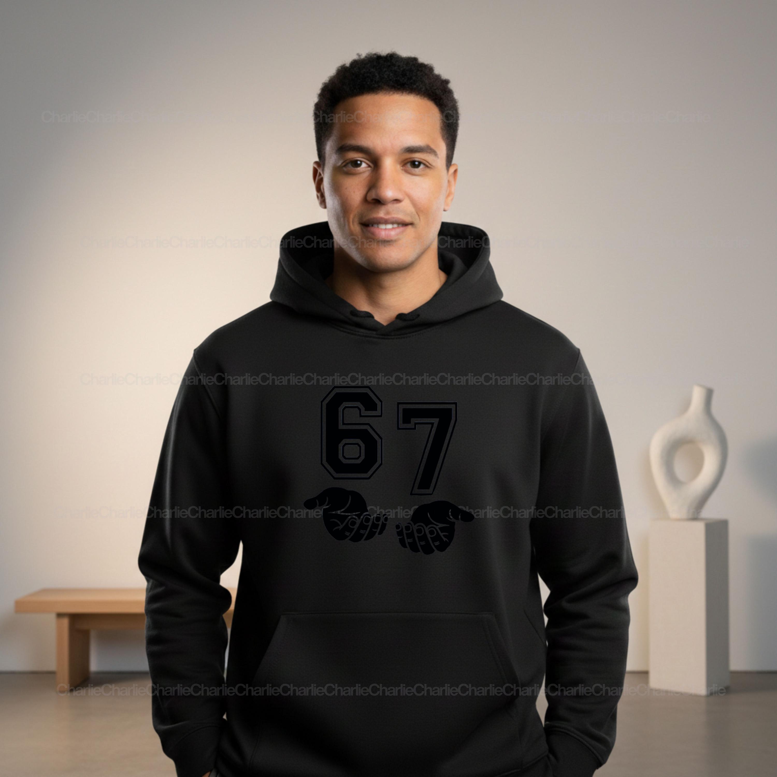 Six Seven 6 7 Hand Sign PNG Bundle | Black Hand Graphic Design ...