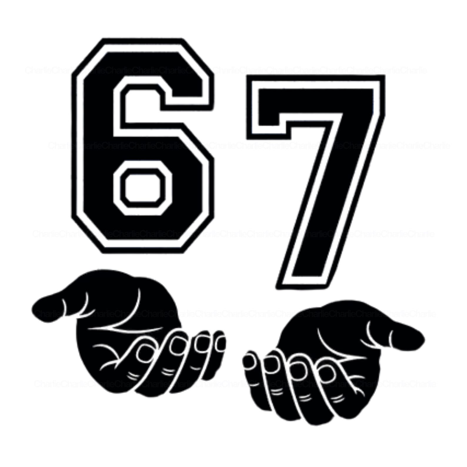 Six Seven 6 7 Hand Sign PNG Bundle | Black Hand Graphic Design ...