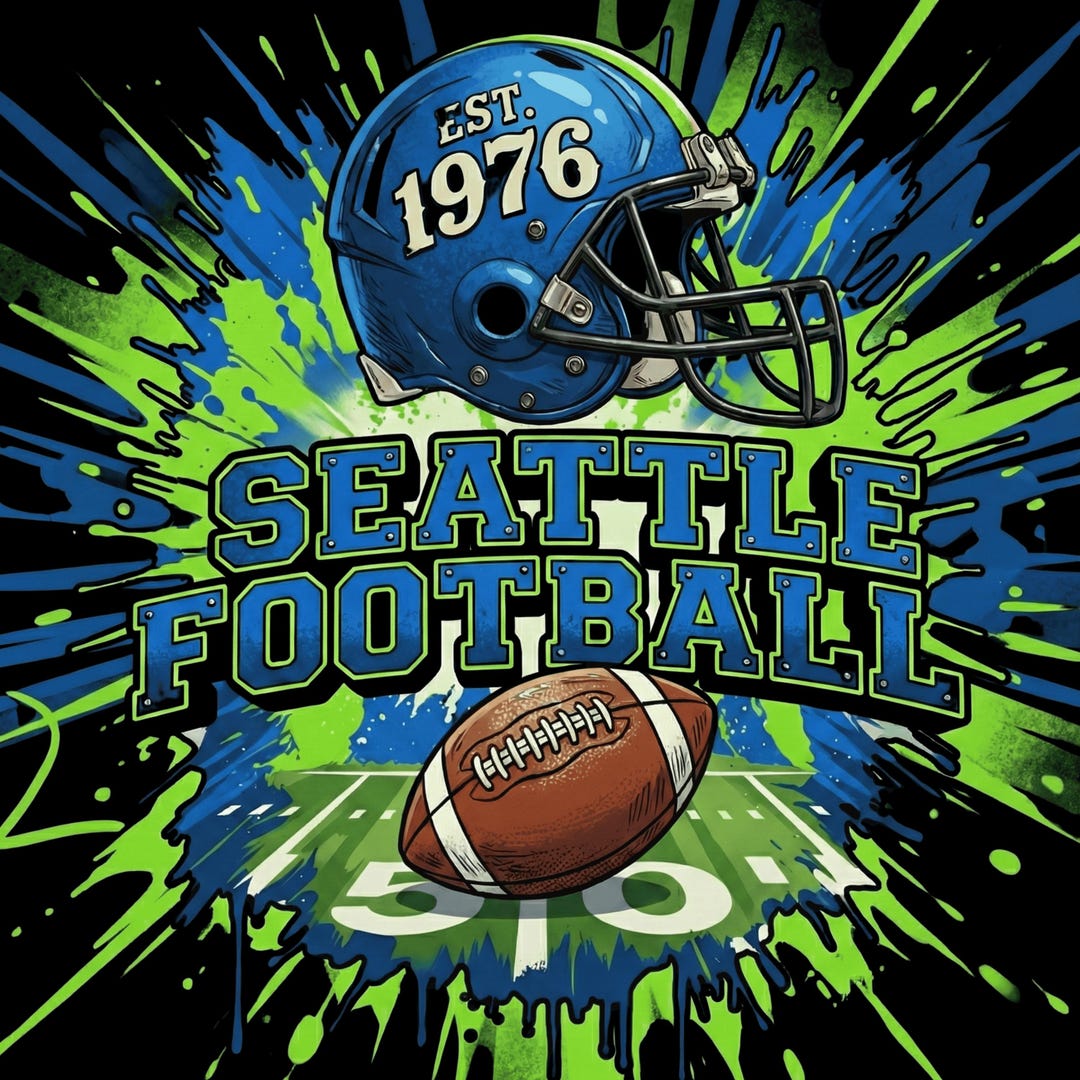 Seattle Seahawks Football, Est 1976, Splash Art PNG (digital Download ...