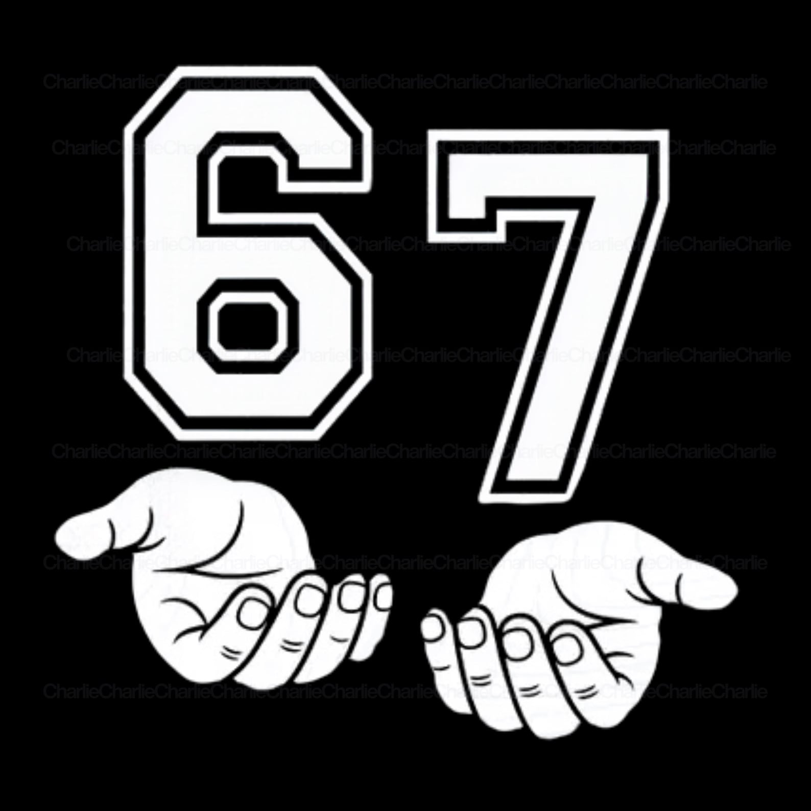 Six Seven 6 7 Hand Sign PNG | Trendy Graphic Design (digital Download ...