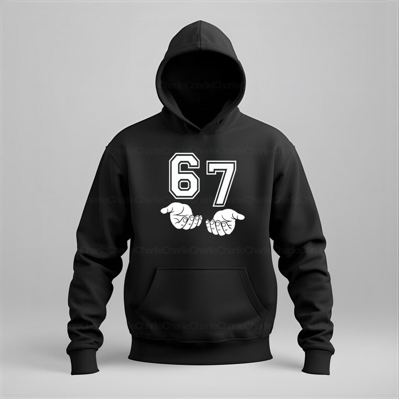 Six Seven 6 7 Hand Sign PNG | Trendy Graphic Design (digital Download ...