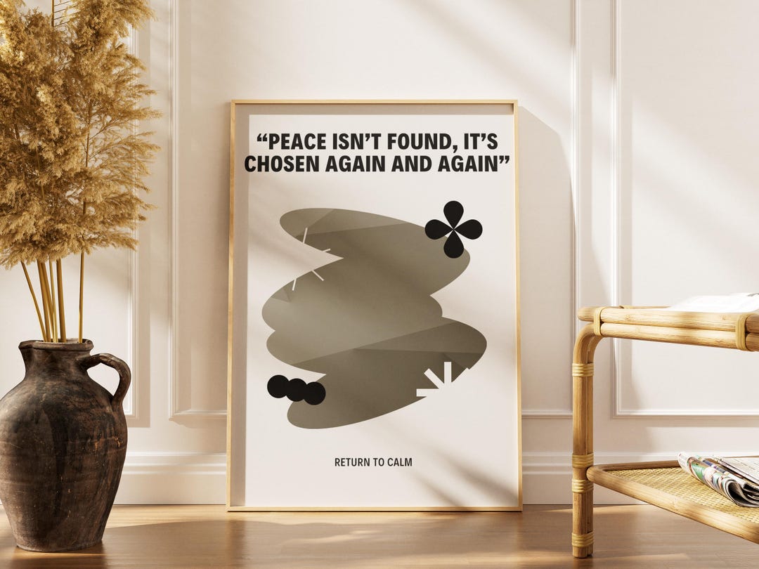 Return to Calm Quote Poster A2 Printable Wall Art Digital Download ...