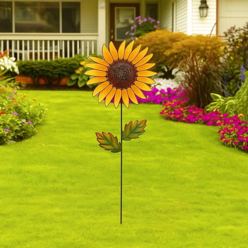 Metal Sunflower Yard Art - Etsy