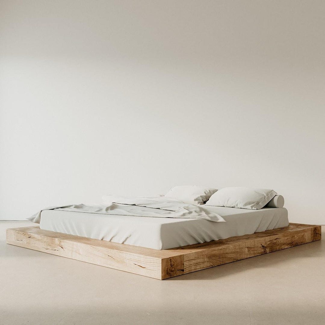 BERO Bed, Platform Bed, Beams Bed Frame, Low Bed Frame, King Bed Frame ...