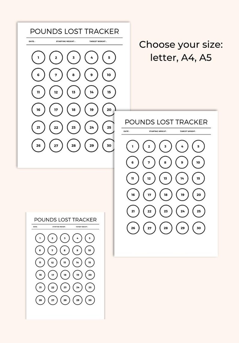 30 Pounds Lost Weight Tracker Printable, Weight Loss Tracker, Weight ...
