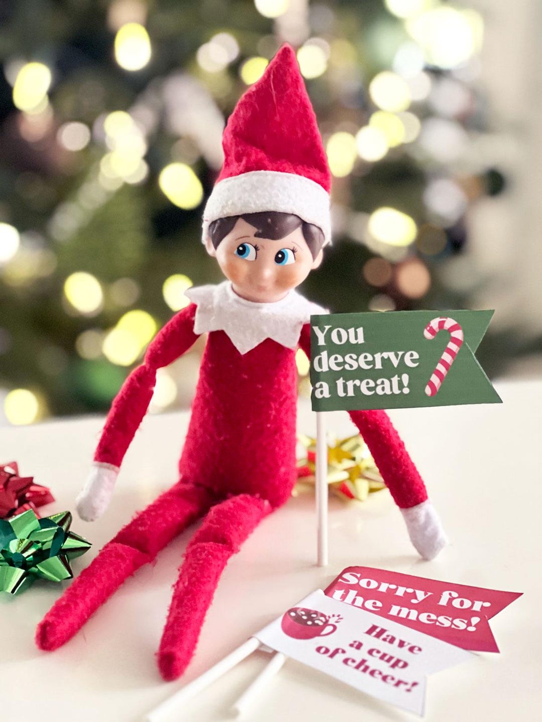 Elf Pennant Flags, 20 Printable Pennant Flags, Elf Mini Flag Props ...