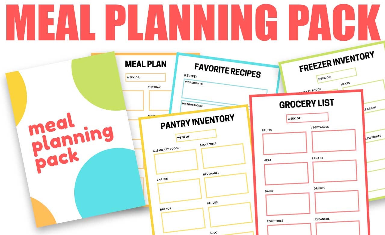 Meal Planning Bundle, Menu Planner, Grocery List Weekly Meal Planner ...