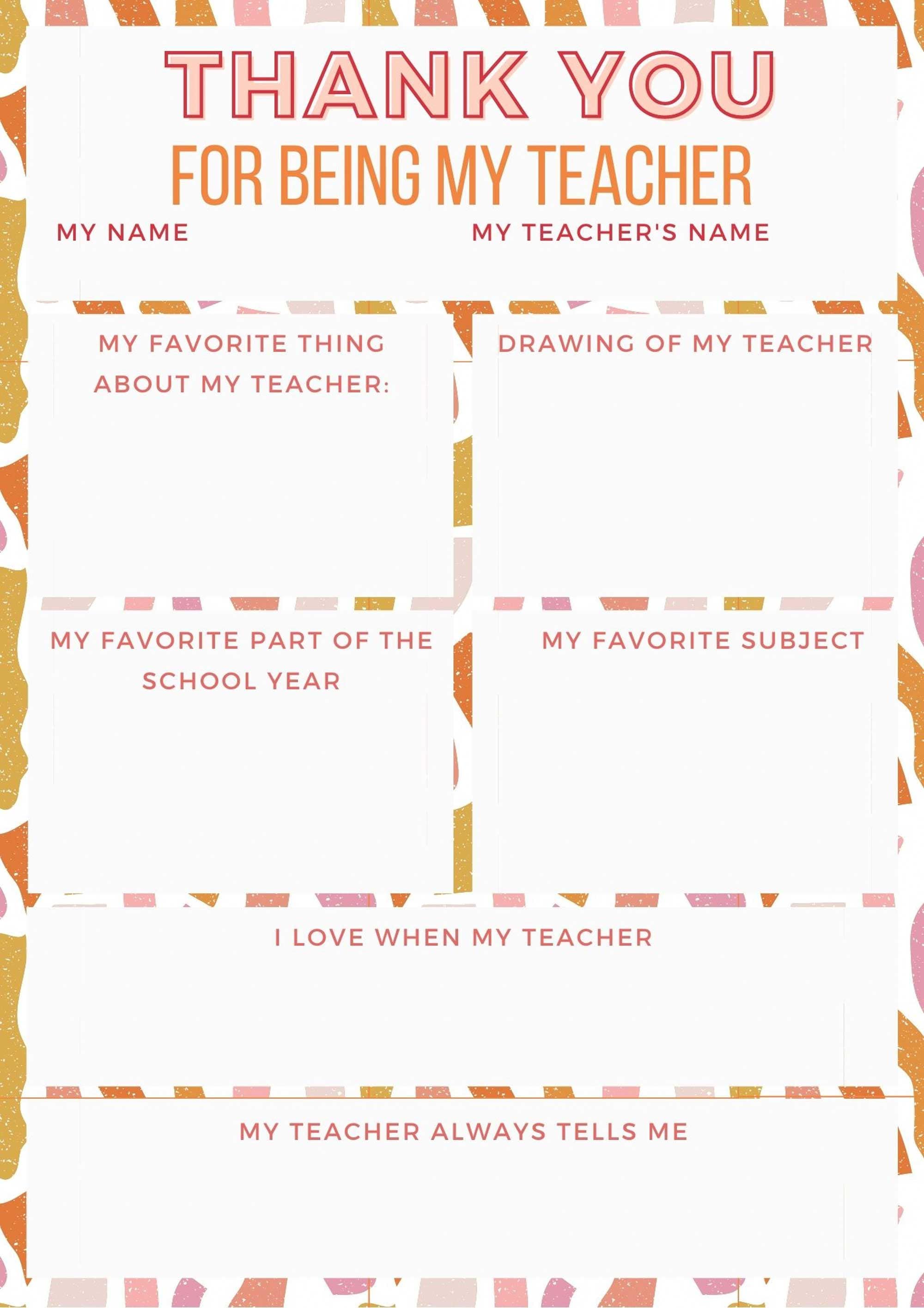 Teacher Thank You Printable - Teacher Appreciation Week Printable ...