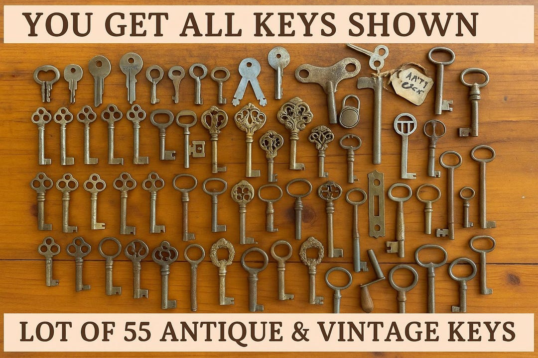 55 Antique Skeleton Keys - Ornate Vintage Clock & Furniture Keys - Etsy
