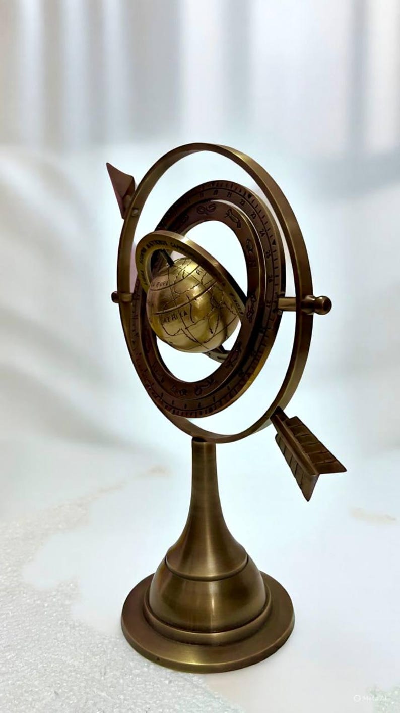 Vintage Brass Armillary Globe | Antique Astronomical Sphere | Desk ...