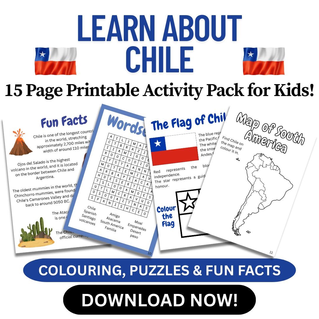 Chile Printable Activity Pack for Kids Ages 5–10 | Educational ...