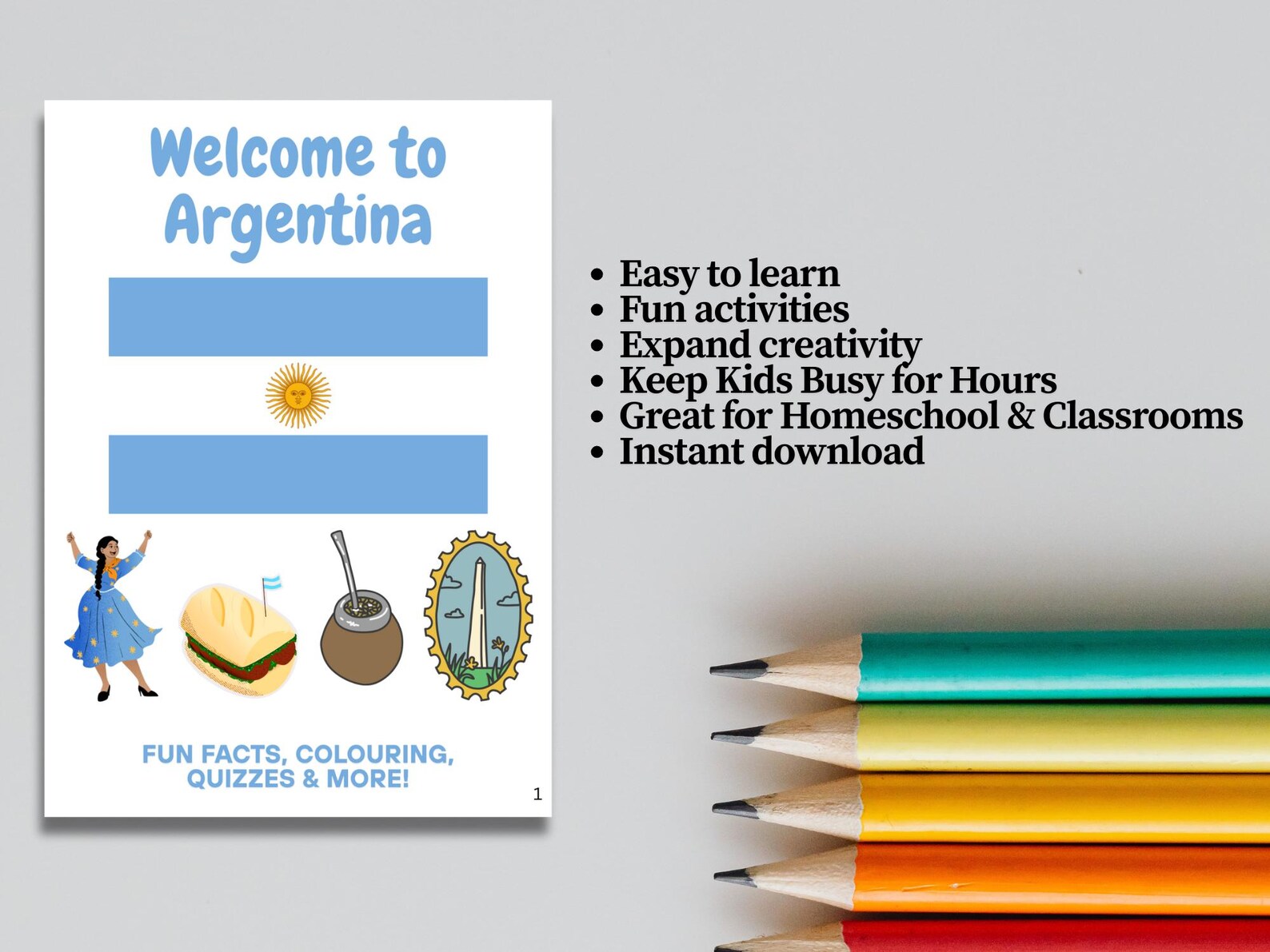 Argentina Printable Activity Pack for Kids Ages 5–10 | Educational ...