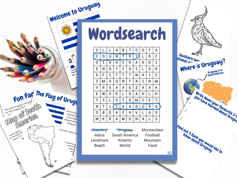 Uruguay Printable Activity Pack for Kids Ages 5–10 | Educational ...