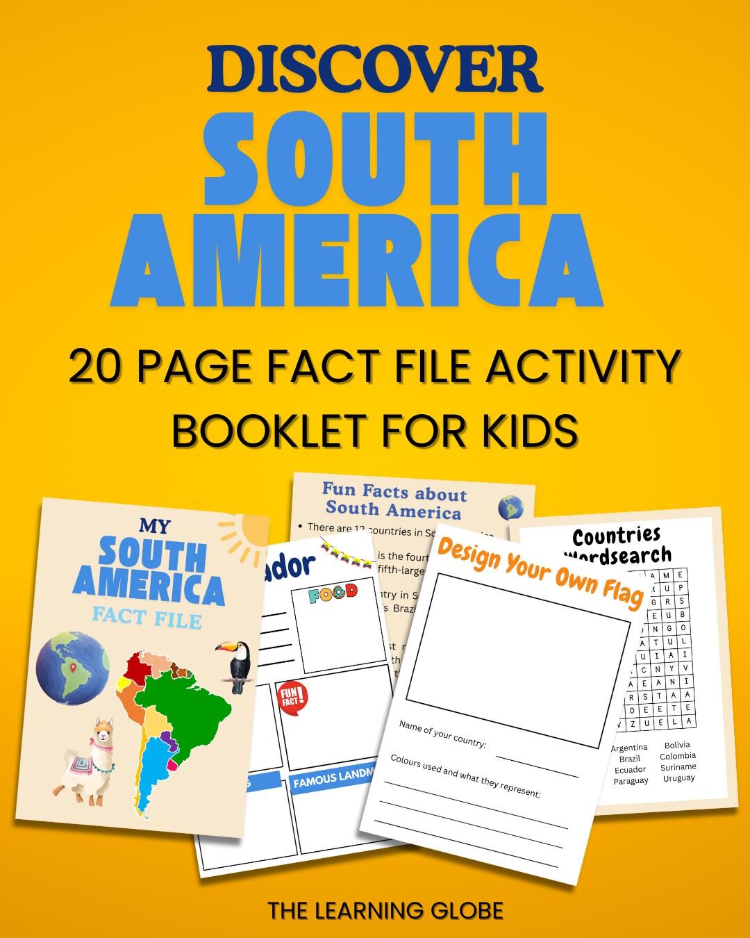 My South America Fact File | Printable Geography Workbook | Fun Facts ...