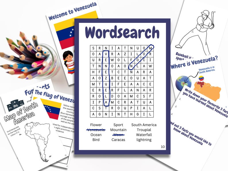 Venezuela Printable Activity Pack for Kids Ages 5–10 | Educational ...