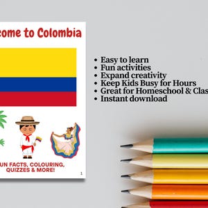 Colombia Printable Activity Pack for Kids Ages 5–10 | Educational ...