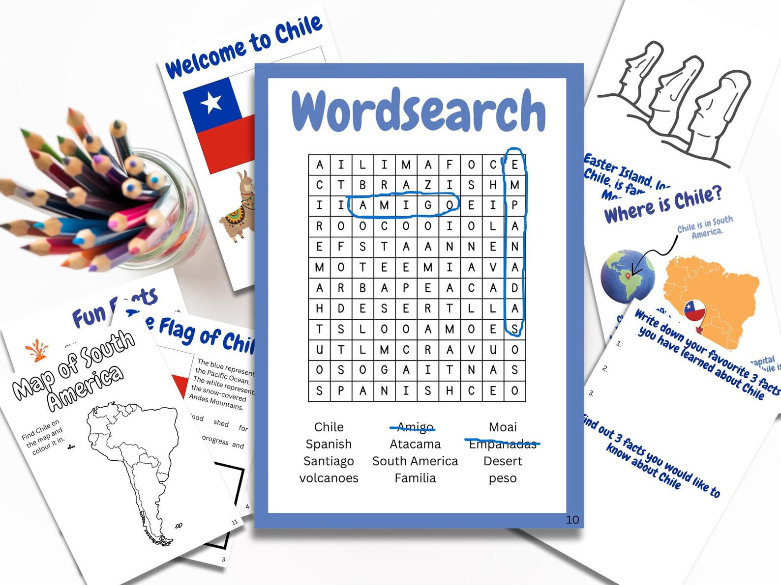 Chile Printable Activity Pack for Kids Ages 5–10 | Educational ...