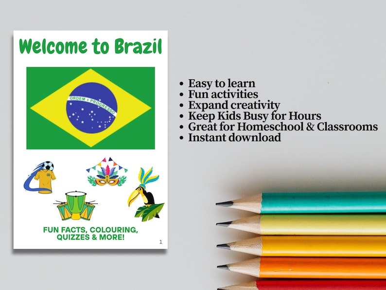 Brazil Printable Activity Pack for Kids Ages 5–10 | Educational ...