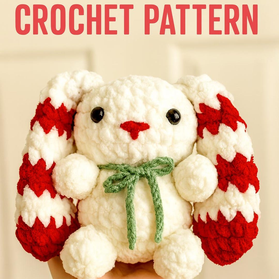 Peppermint Bunny Crochet Pattern: Amigurumi Candy Cane Ears (PDF ...
