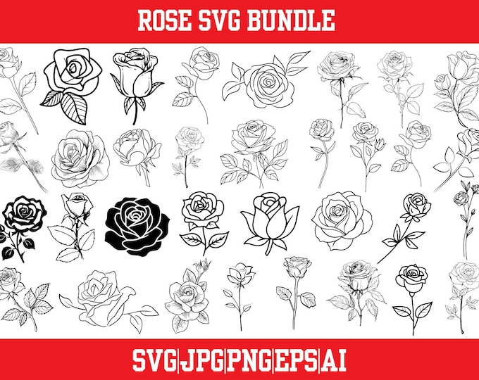 Rose SVG PNG - Etsy Canada
