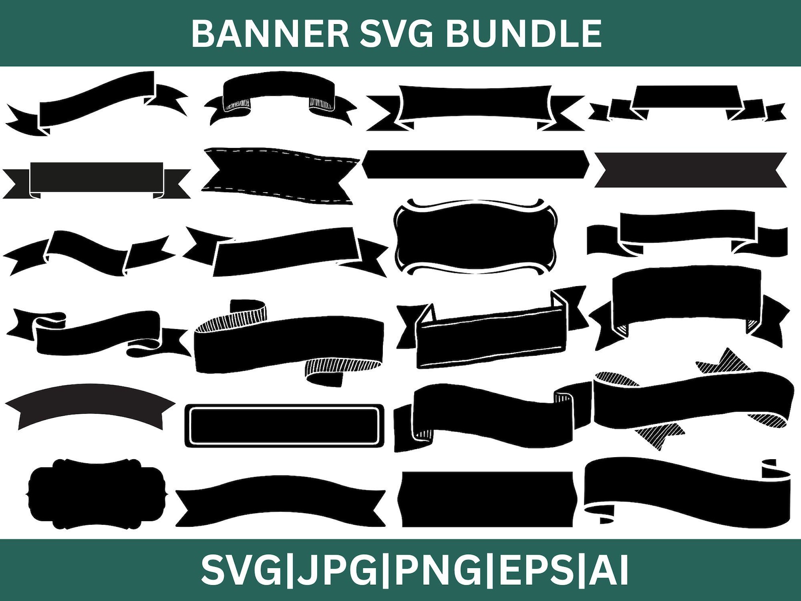 Ribbon Banner SVG Bundle, Vector Cut Files (digital Download) - Etsy