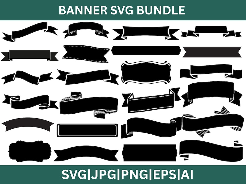 Ribbon Banner SVG Bundle, Vector Cut Files (digital Download) - Etsy