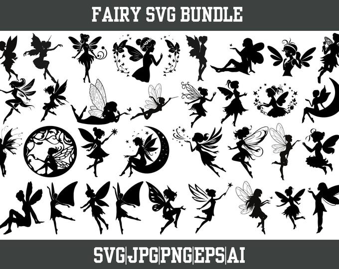 Fee Silhouette SVG, Feenkunst, Fee Kunst, Fee Kunst, Fee Illustration ...