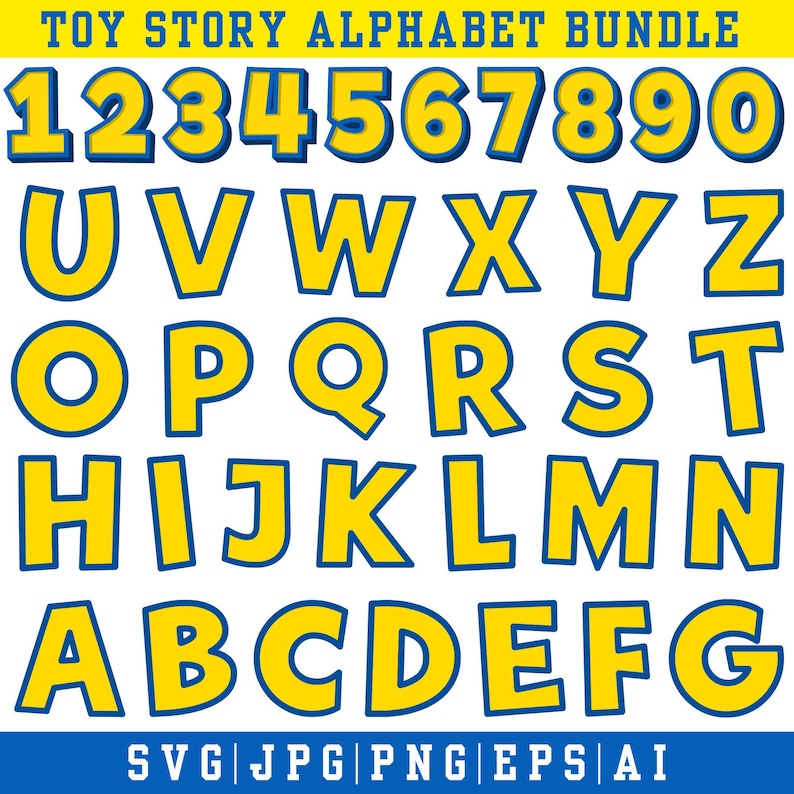 Toy Story Font, Alphabet, Numbers Clipart (digital Download) - Etsy