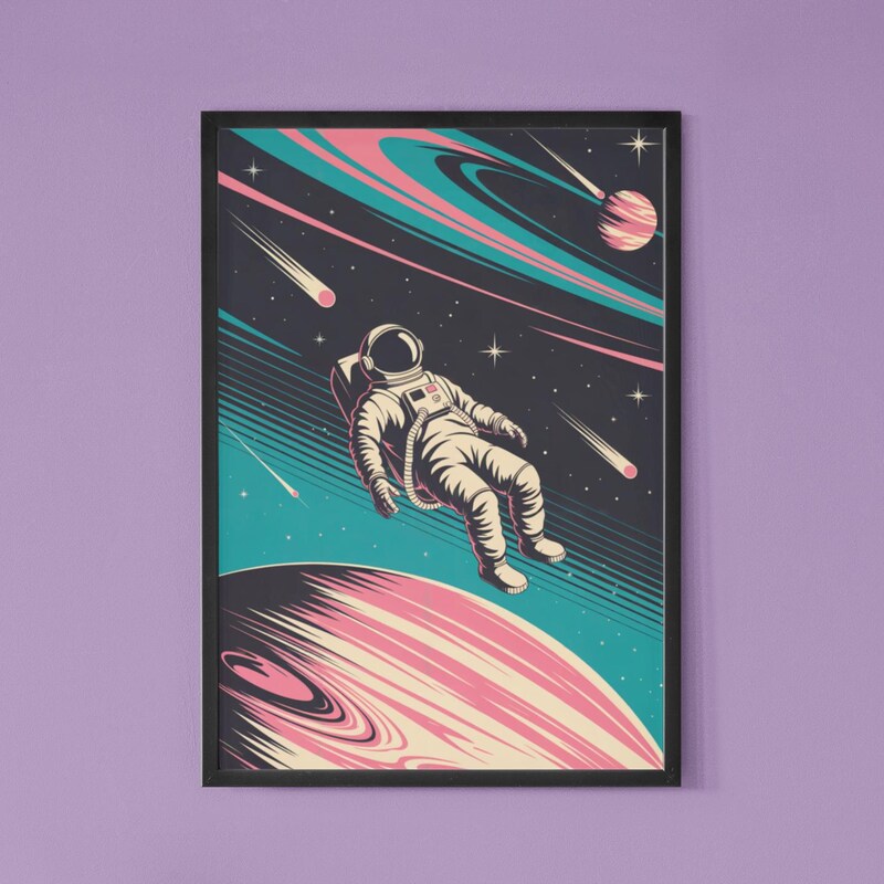 Retro Space Poster - Etsy