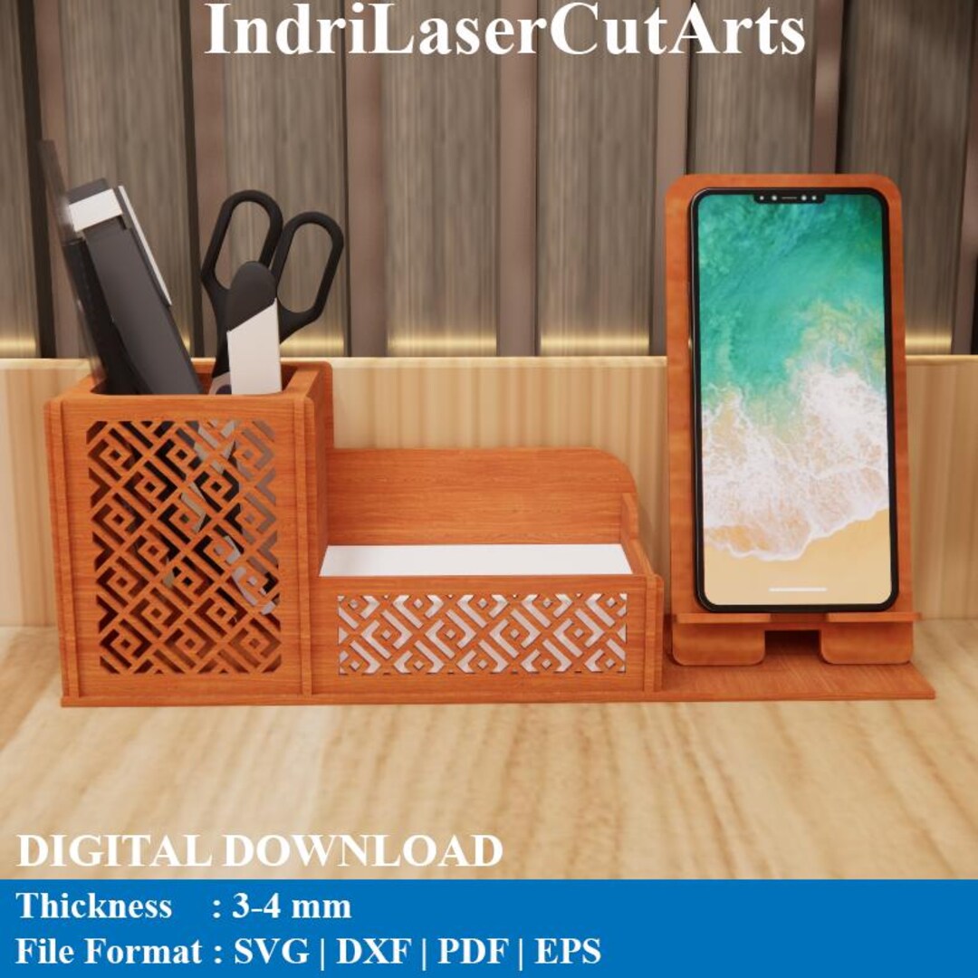 Desk Organizer Laser Cutting Files. Laser Cutting Svg, Dxf, Pdf, Eps ...