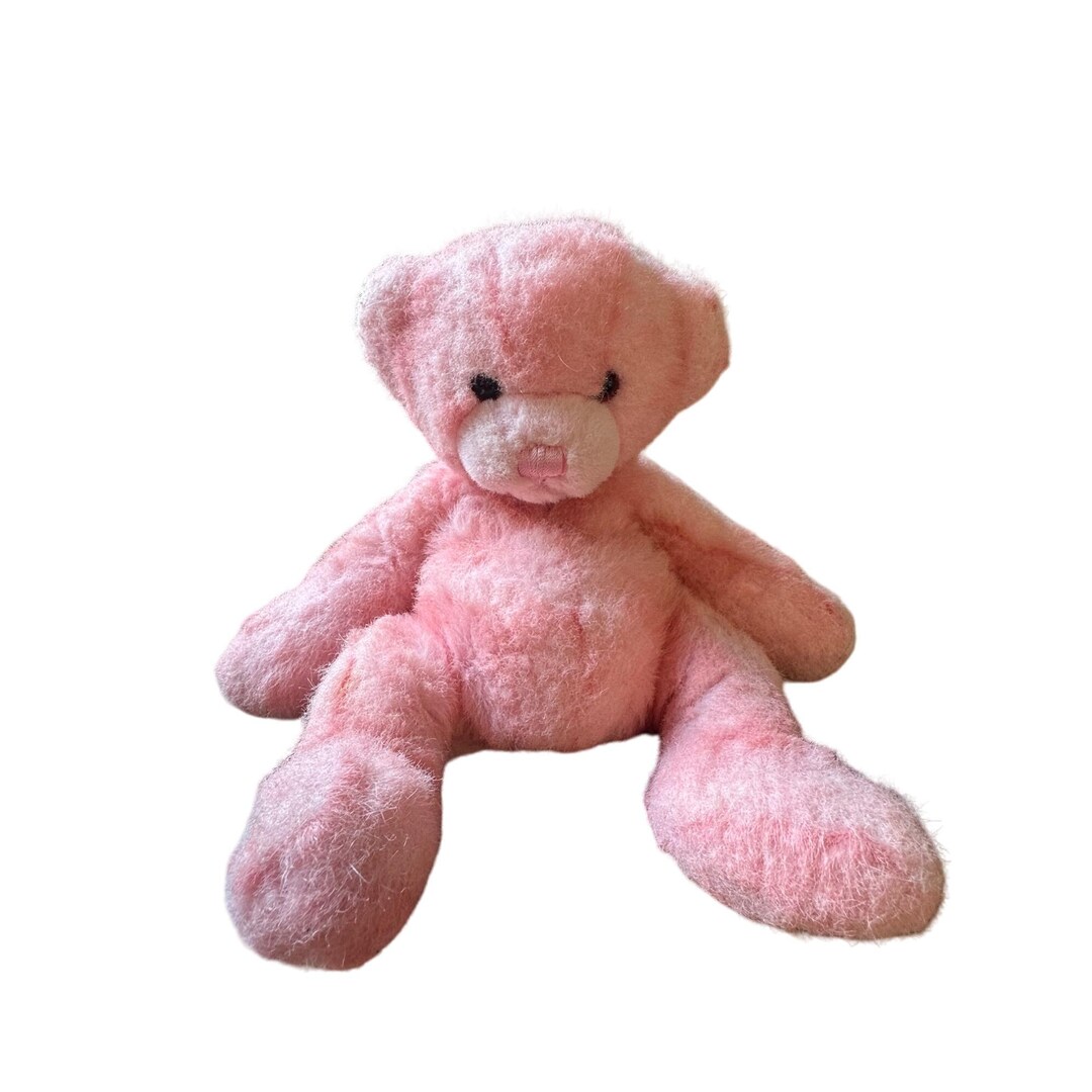 Vintage A&A SABLE Teddy Bear Frosted Pink Soft Realistic Fur 12in Plush ...