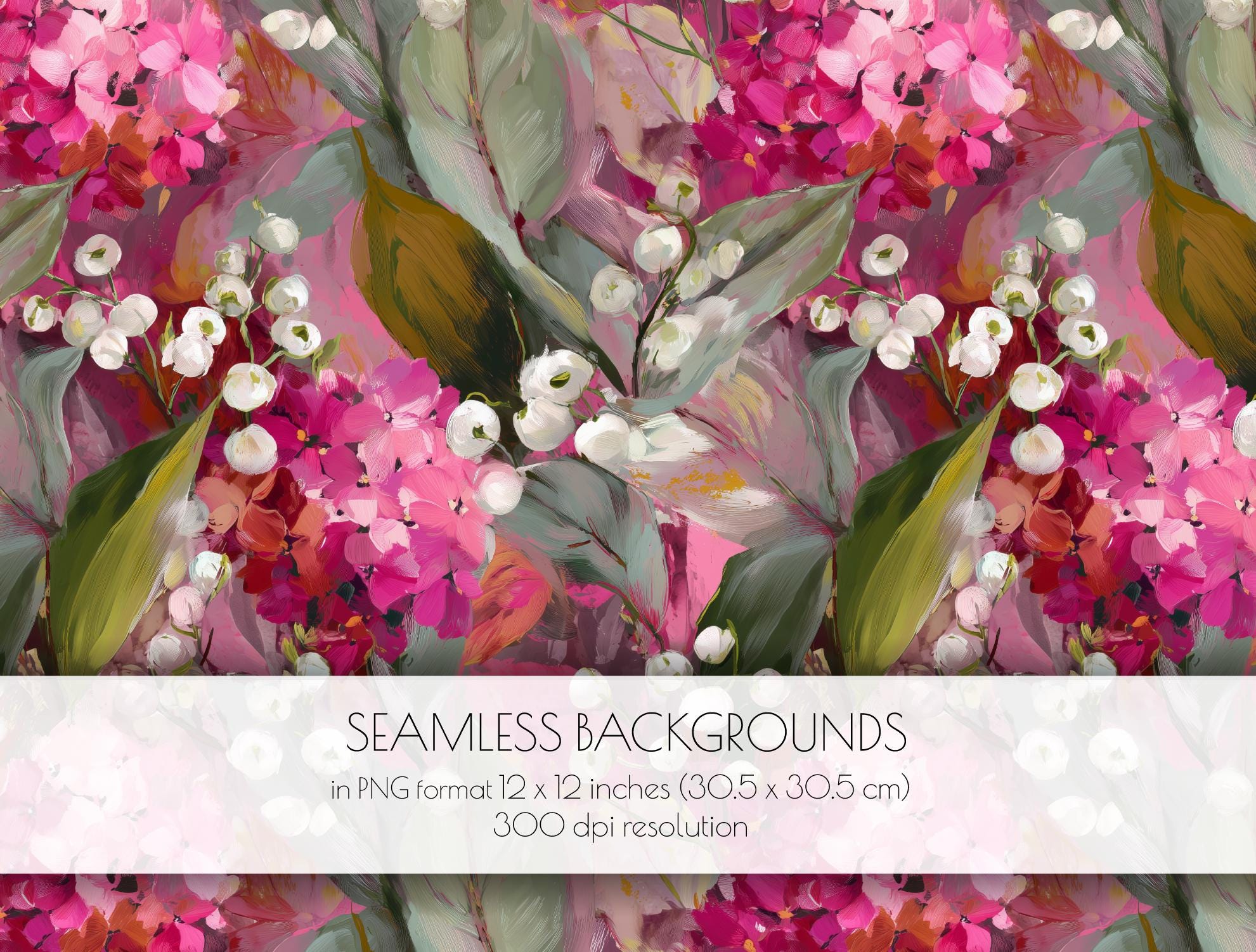 Preppy Seamless Pattern, Spring Flowers, Digital Pattern, Wild Abstract ...