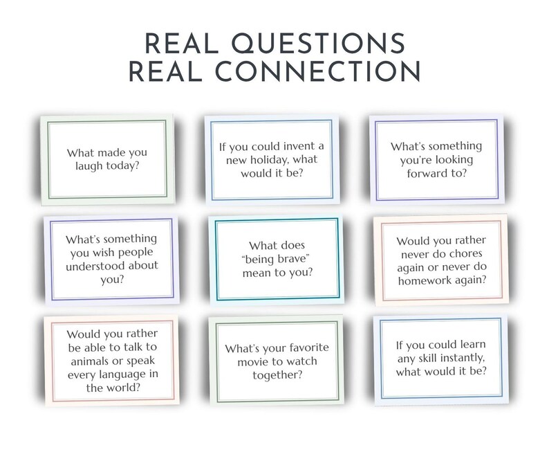 Family Dinner Conversation Cards Printable, Kids & Parents Table Talk ...