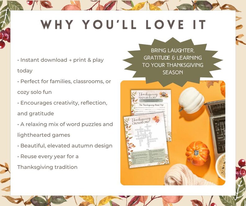 Thanksgiving Activity Pack | 9 Printable Games for Kids & Teens | Word ...