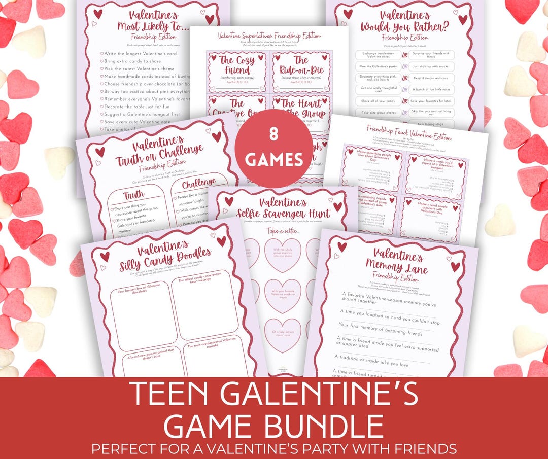 Teen Galentine’s Games Bundle | Valentine Party Games for Teens ...