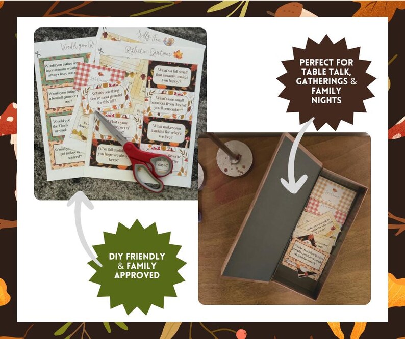 Fall Family Conversation Cards | Printable Table Talk Game | Fun ...