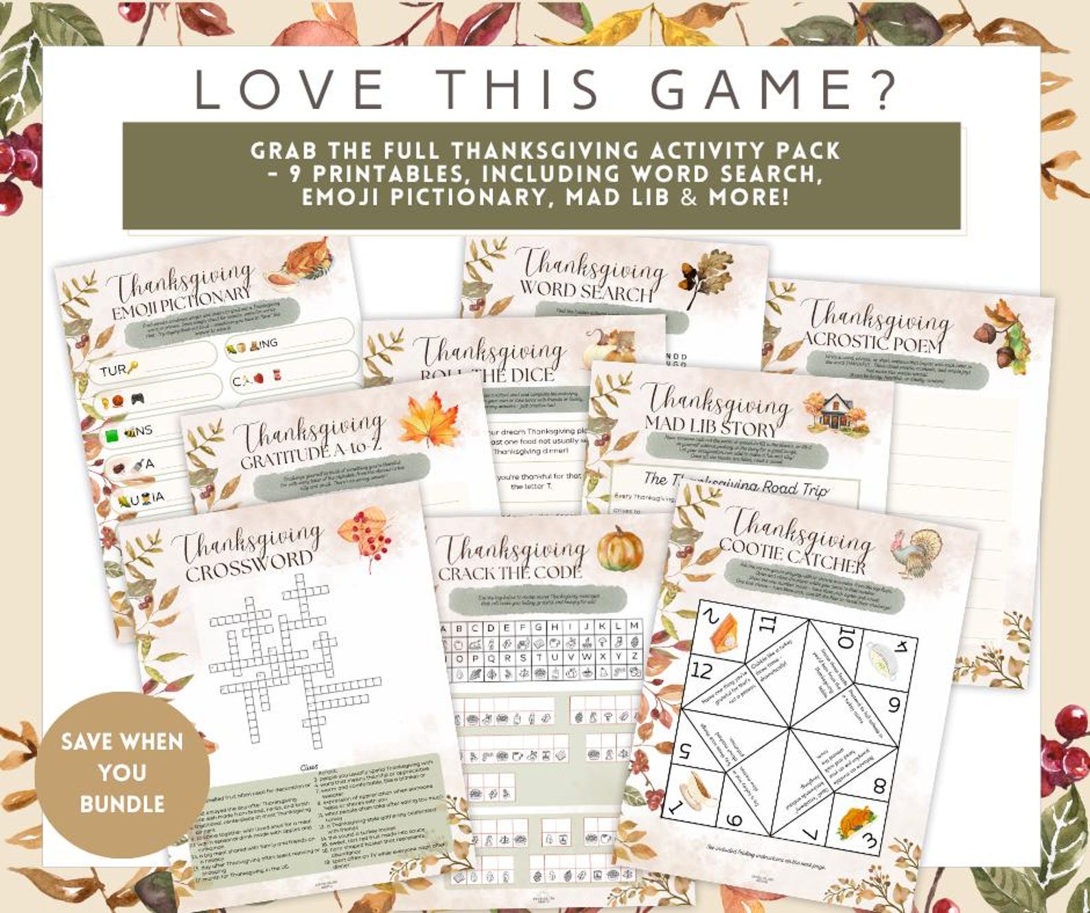 Thanksgiving Acrostic Poem Printable | Gratitude Writing Activity for ...