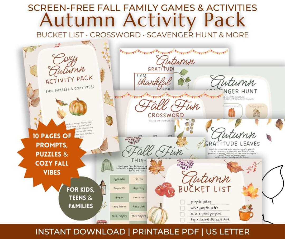 Autumn Activity Pack | Fall Printable Games & Challenges | Bucket List ...