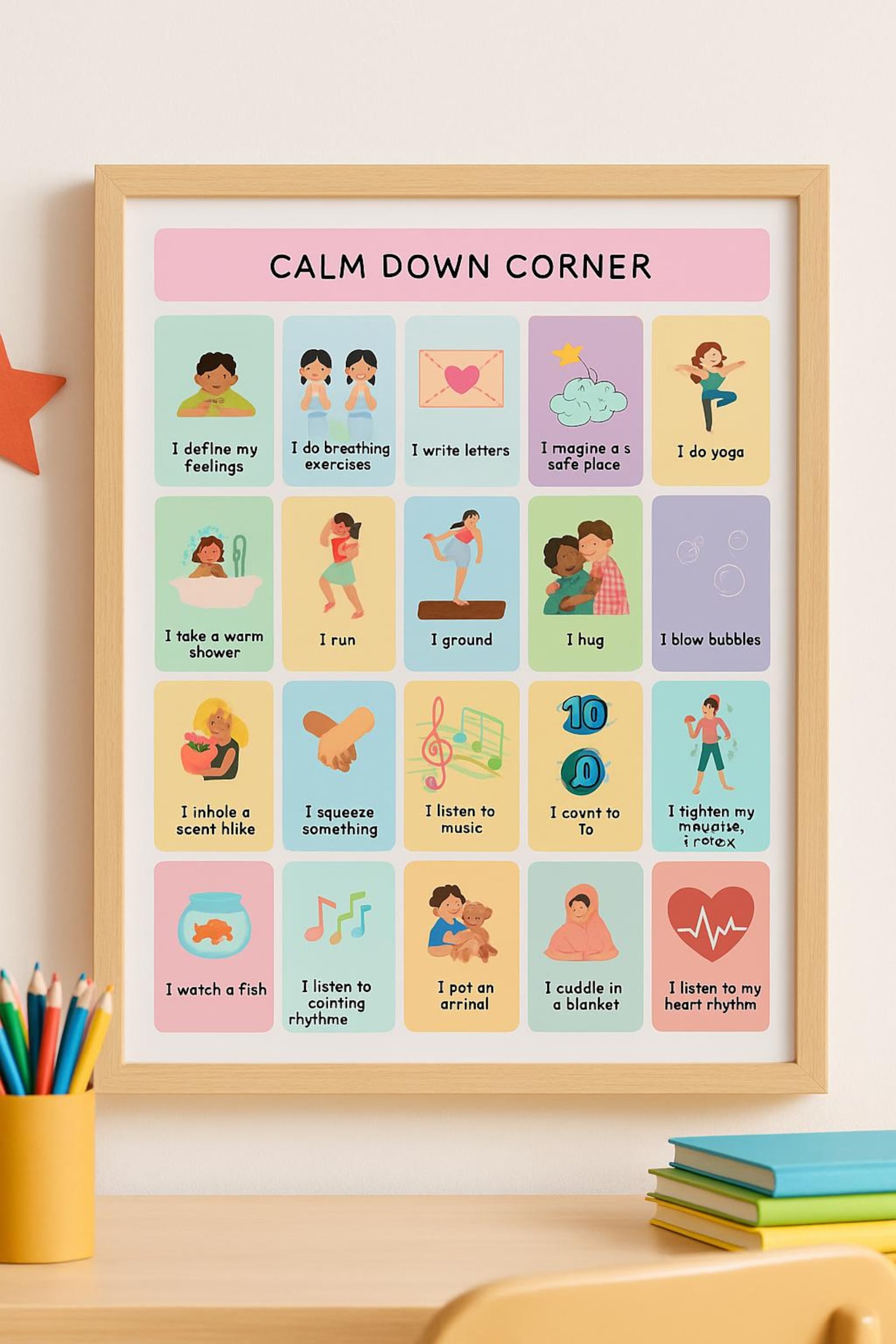 Calm Down Corner Poster for Kids – 30+ Calming Strategies – Printable ...