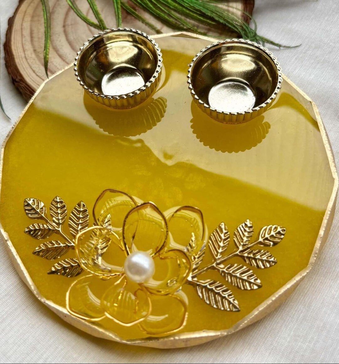 25 Pcs X Resin Haldi Kumkum Platter | Pooja Return Gift, Tilak Return ...