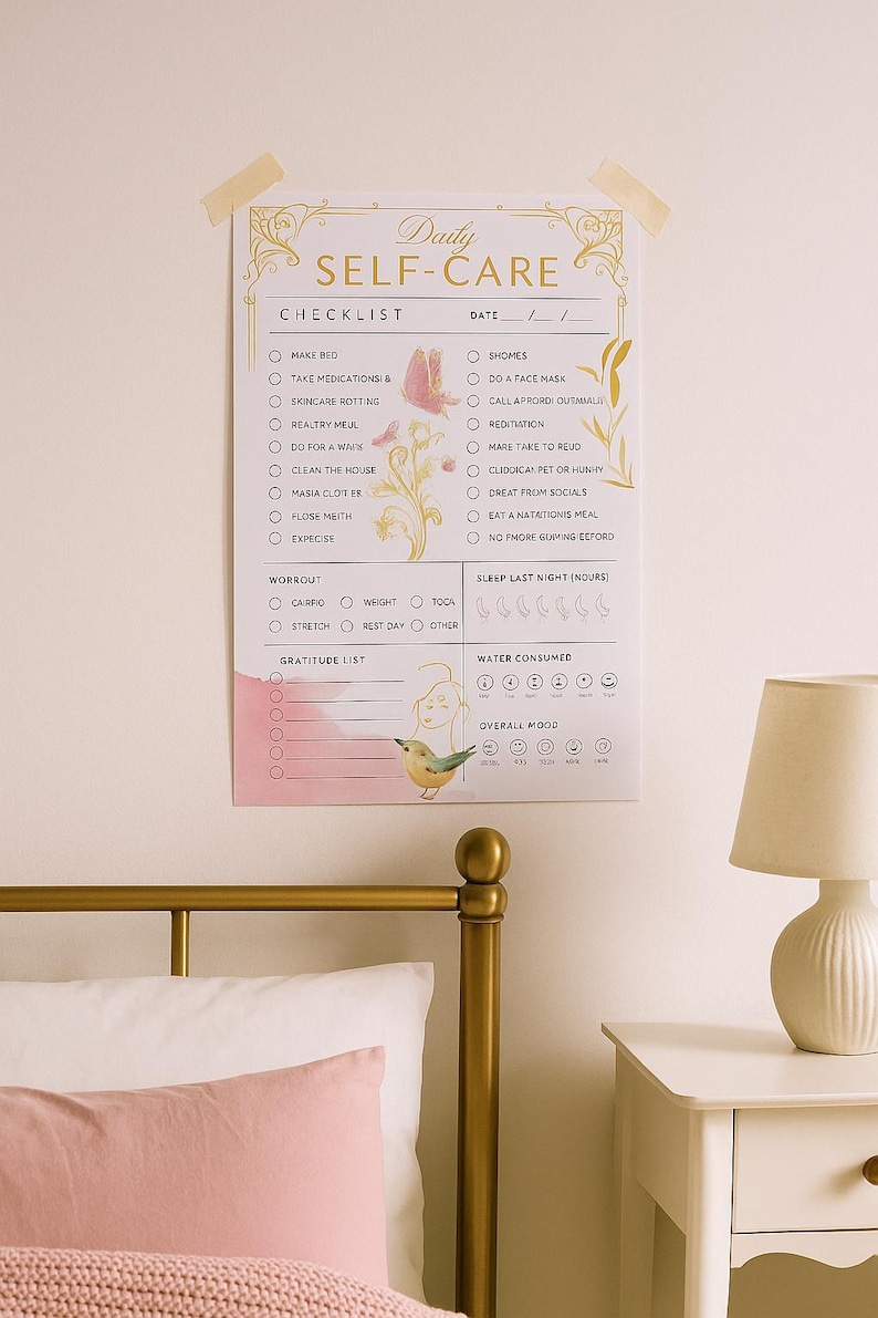 Printable Daily Self Care Checklist PDF Selfcare Routine Tracker Mental ...