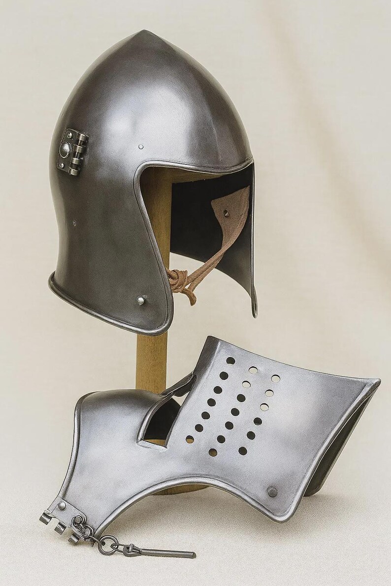 Medieval Italian Barbute Helmet | Handcrafted Steel Knight Grey Antique ...