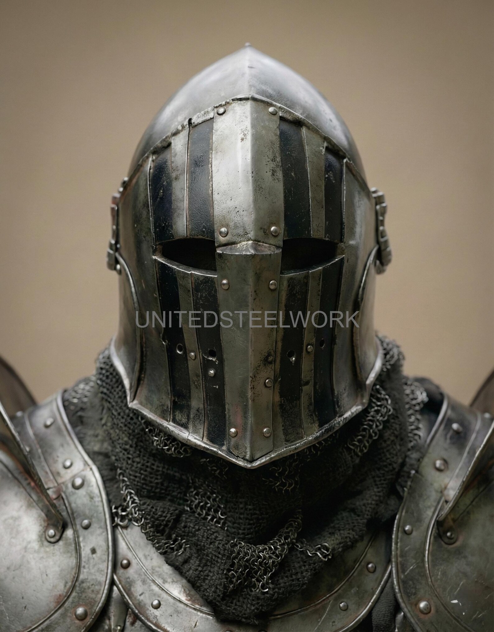 Medieval Barbuta Full Plate Knight Armor Costume | Handmade Strips ...