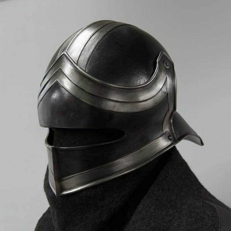 Medieval Blackened Sallet Helmet - Handmade Steel Cosplay Helmet With ...